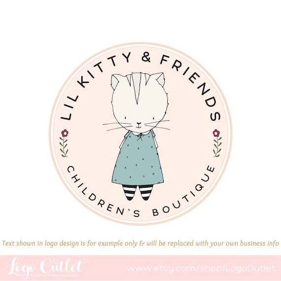 Sweet Kitty Premade Logo Design Web Print Watermark | Etsy