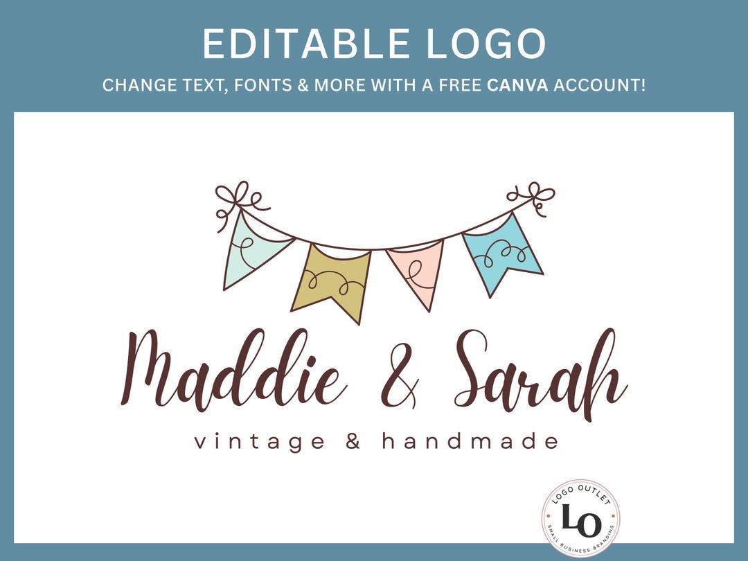 Plantilla de logotipo de banderines lindo editable: plantilla de Canva ...