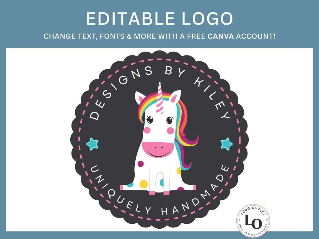 Editable Unicorn Logo Template: DIY Boutique Branding (canva) - Etsy