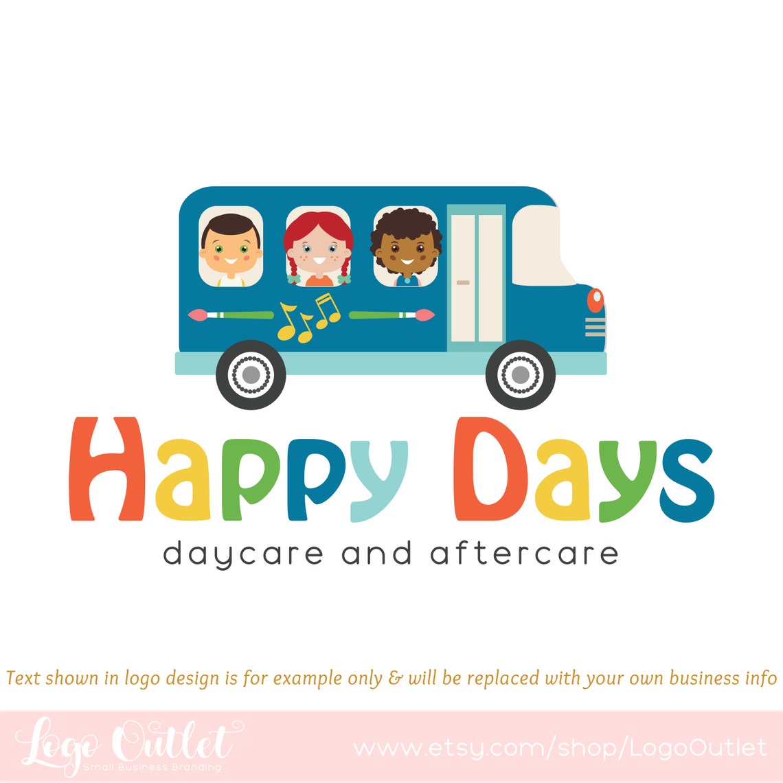 Kids Bus Logo Design Includes Files for Web & Print - Etsy