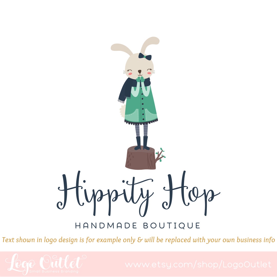 Rabbit Premade Logo Design web & Print Files Watermarks - Etsy