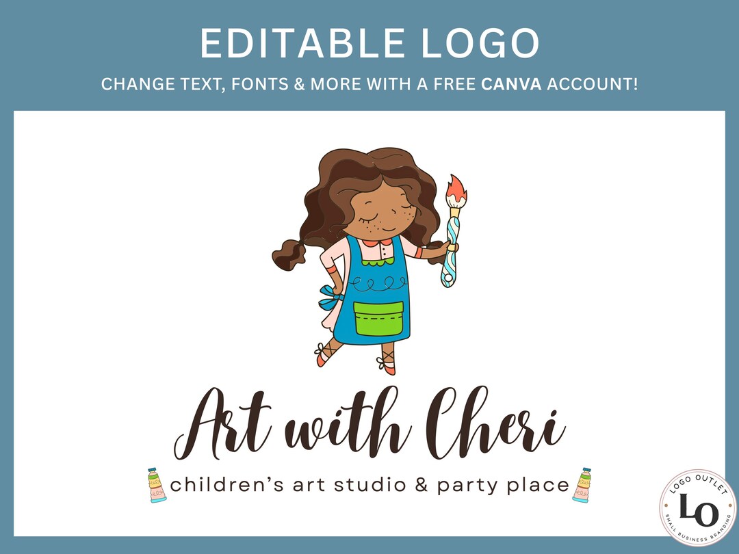 Editable Art Teacher Logo Template – DIY Canva Template Perfect for Art ...