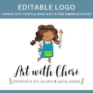 Editable Art Teacher Logo Template – DIY Canva Template Perfect for Art ...