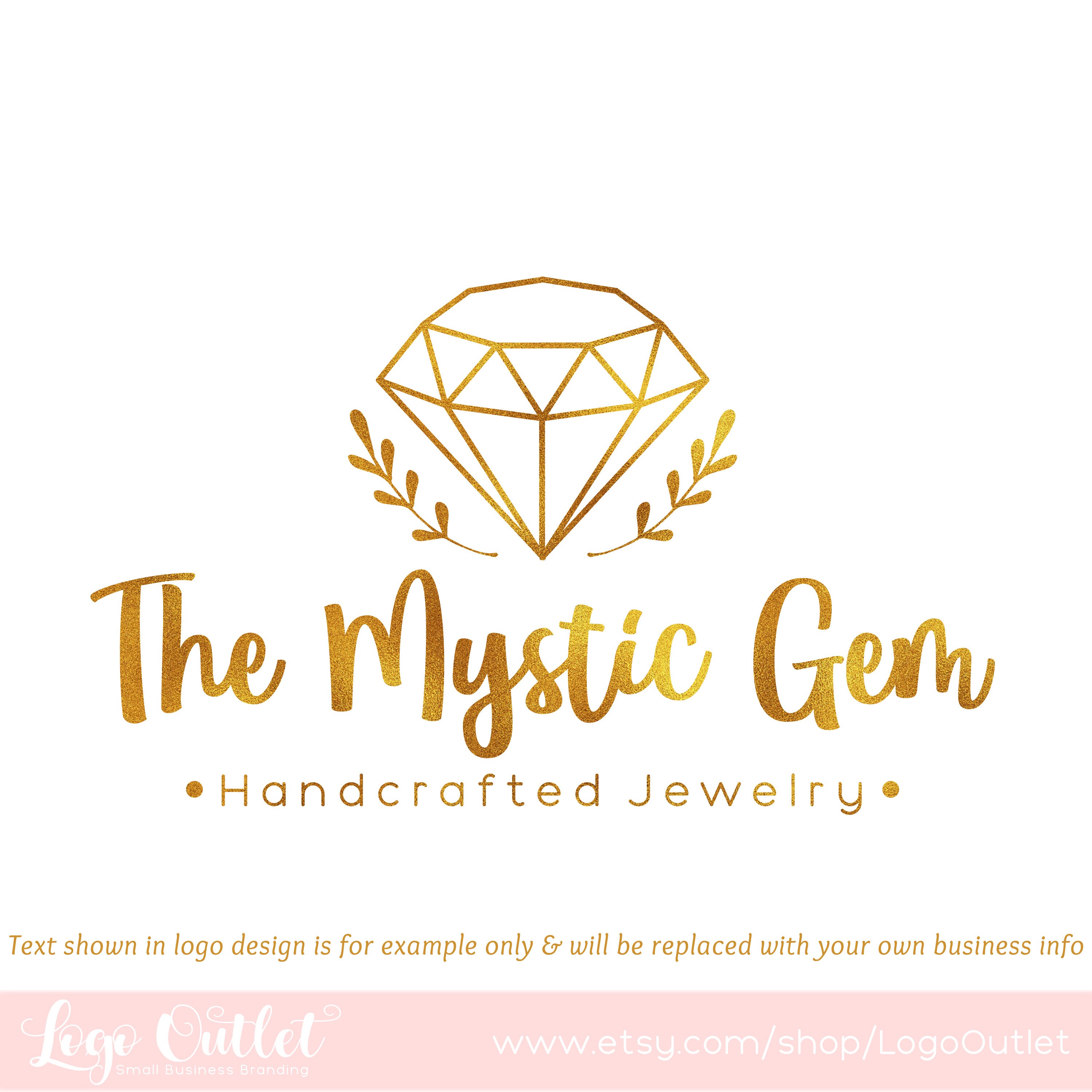 Gold Gem Premade Logo Design & Blog Header Web Print - Etsy UK