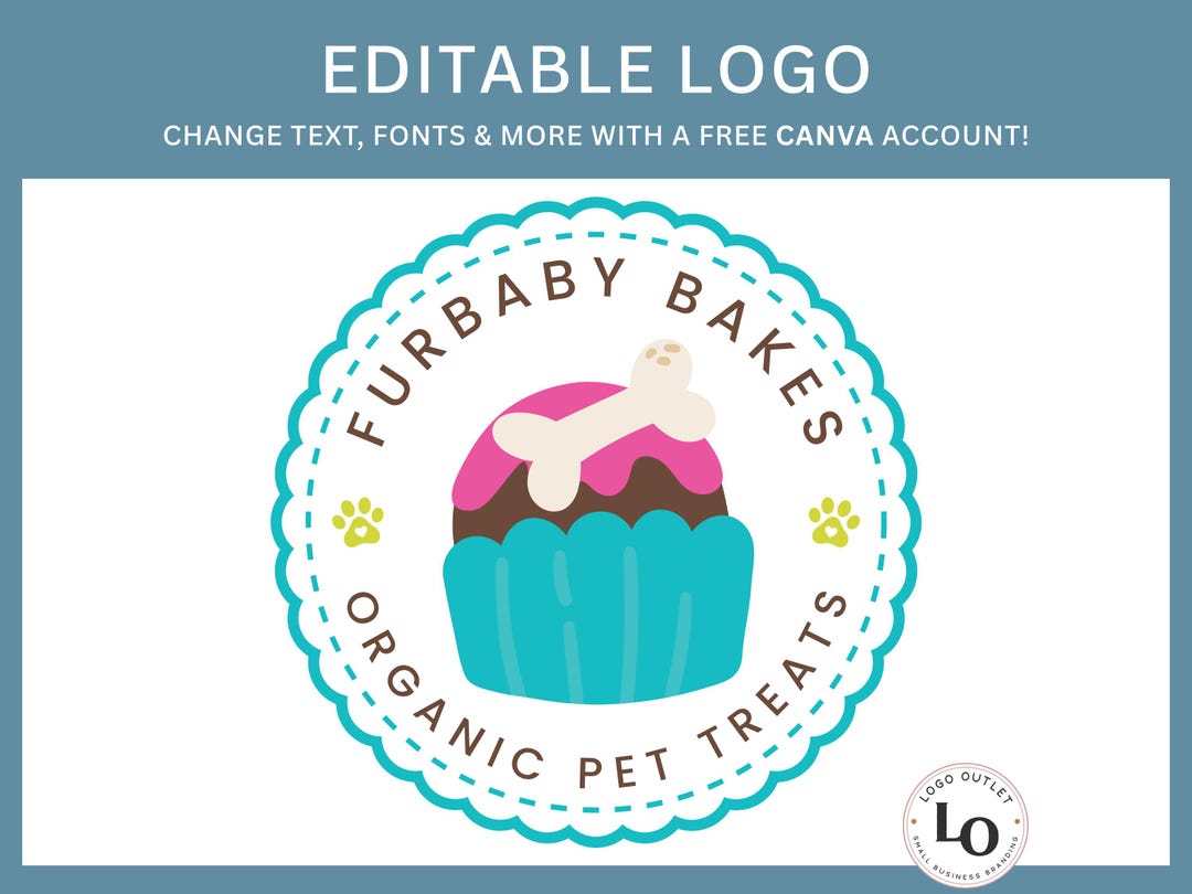 Editable Dog Bakery Logo Template – DIY Canva Template for Pet Bake ...