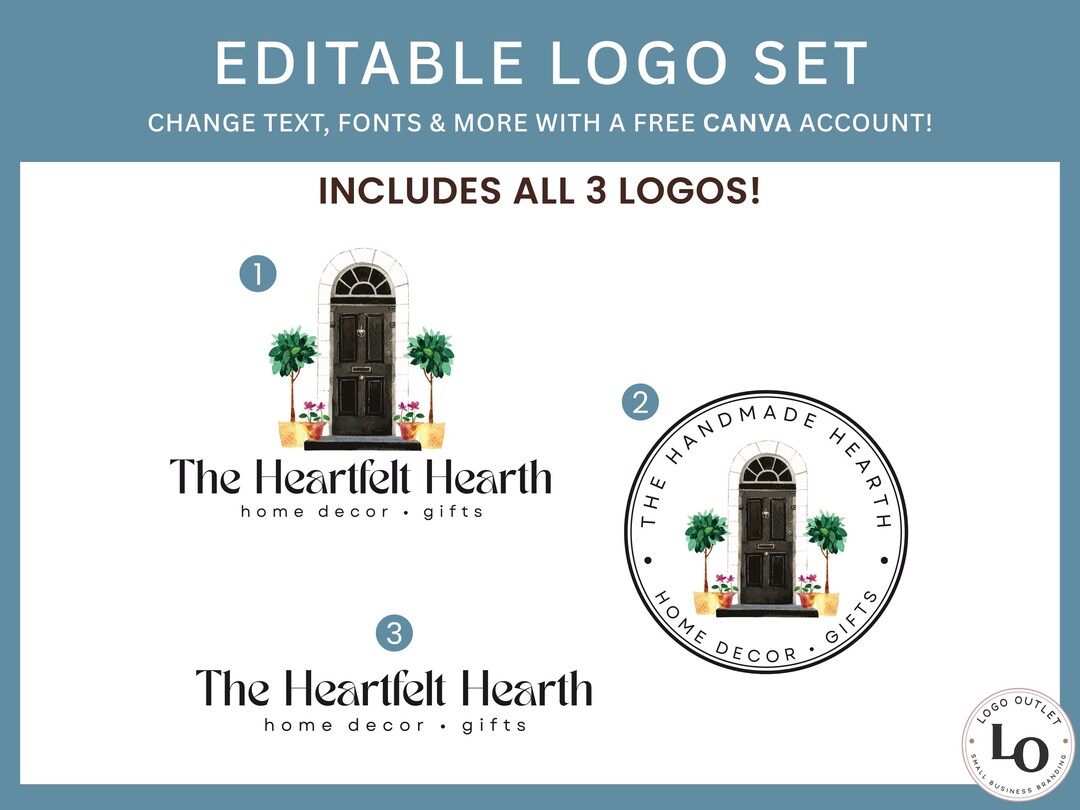 Editable Door Logo Templates: DIY Canva Branding Set (digital Download ...