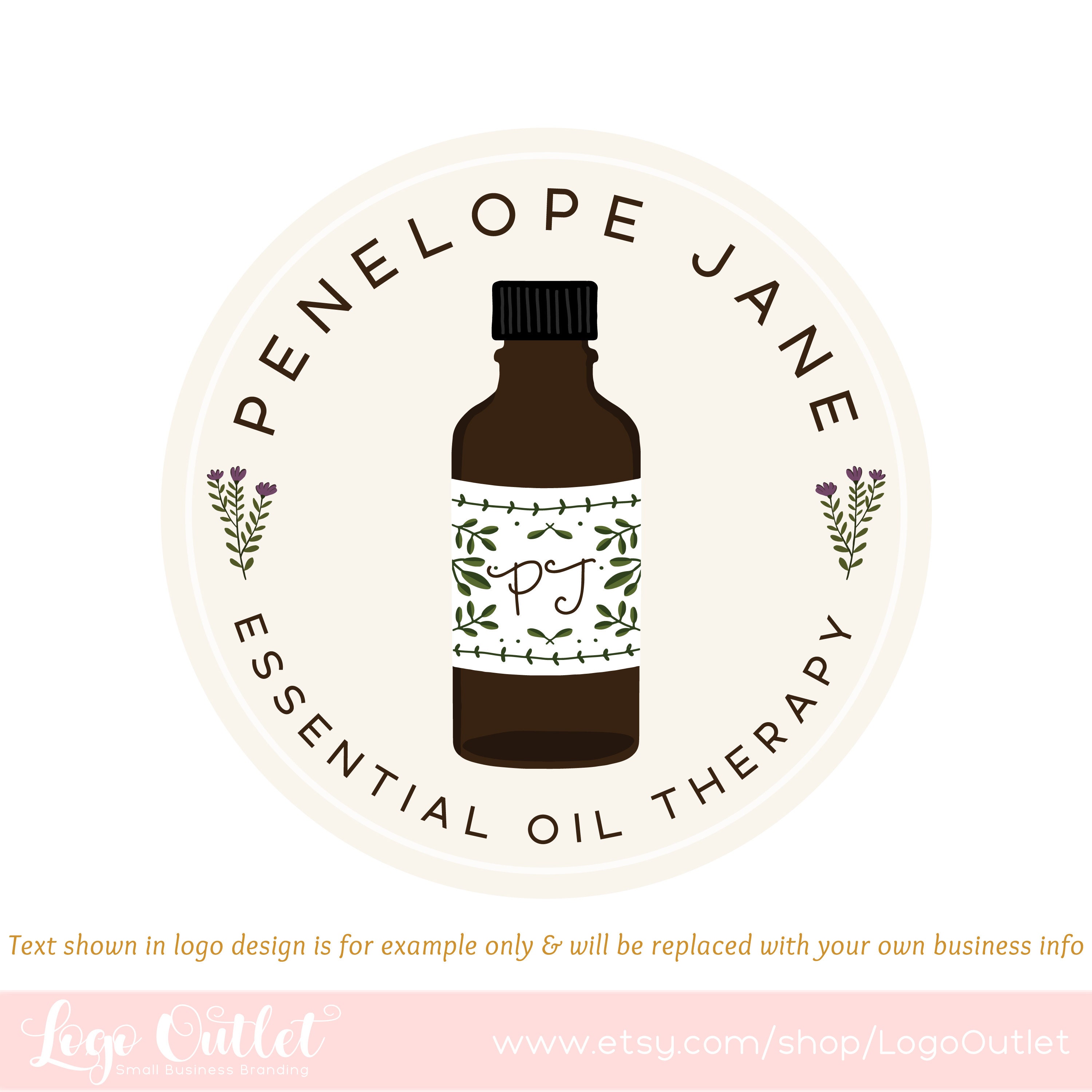 Oils Bottle Premade Logo Design & Blog Header Web Print Watermark Files ...