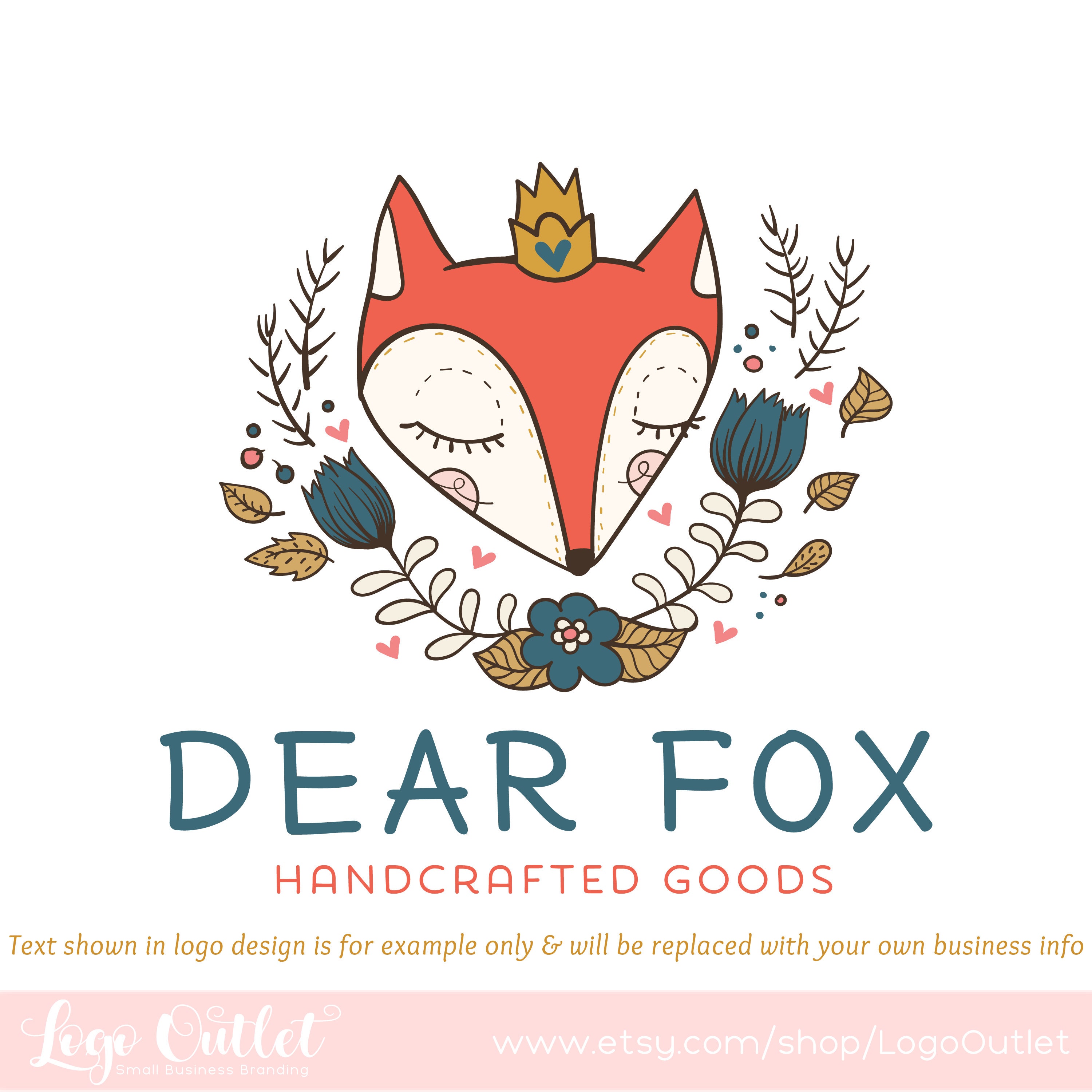 Fox Premade Logo Design Includes files for Web and Print | Etsy