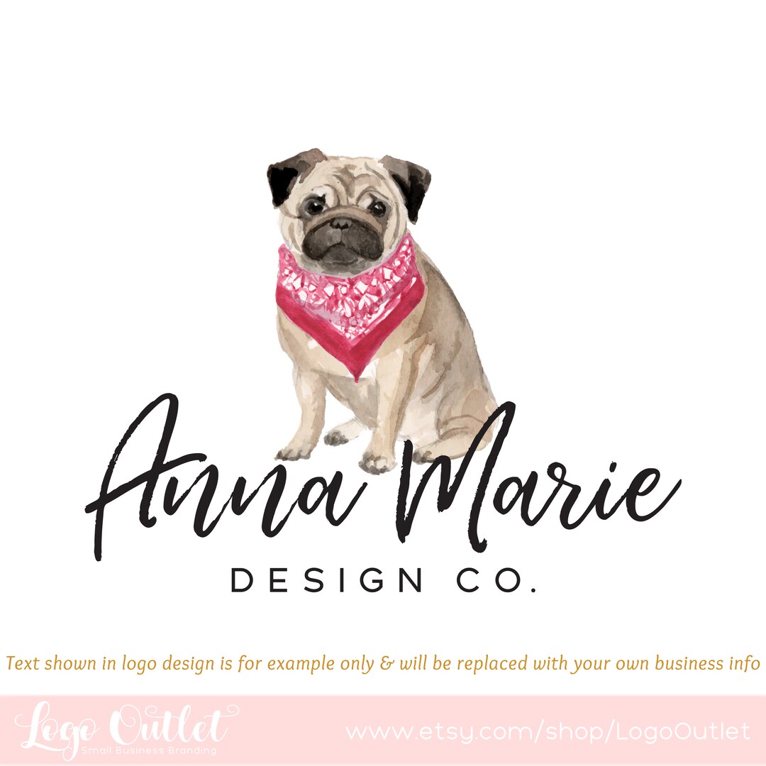 Pug Premade Logo Design & Blog Header Includes Files for Webprint ...