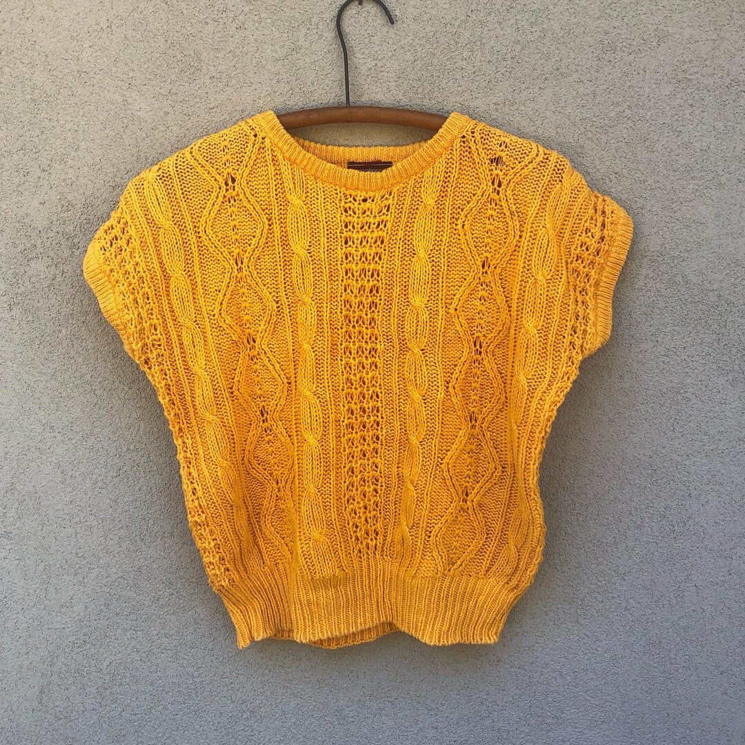 80s Emotions Vintage Knit Marigold Sweater Top - Etsy