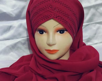Instant Georgette Maroon Hijab - Etsy