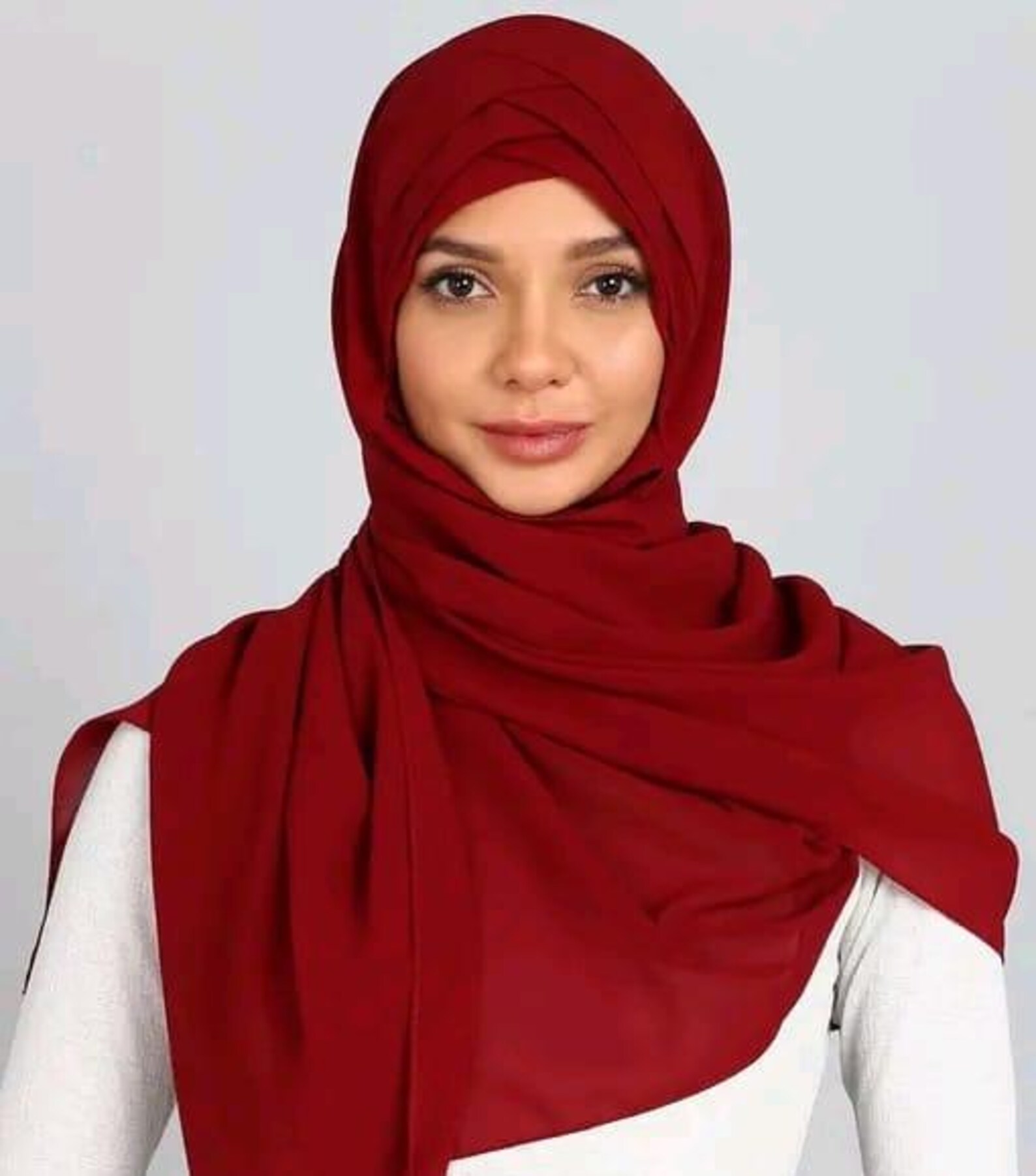 Instant Georgette Maroon Hijab - Etsy