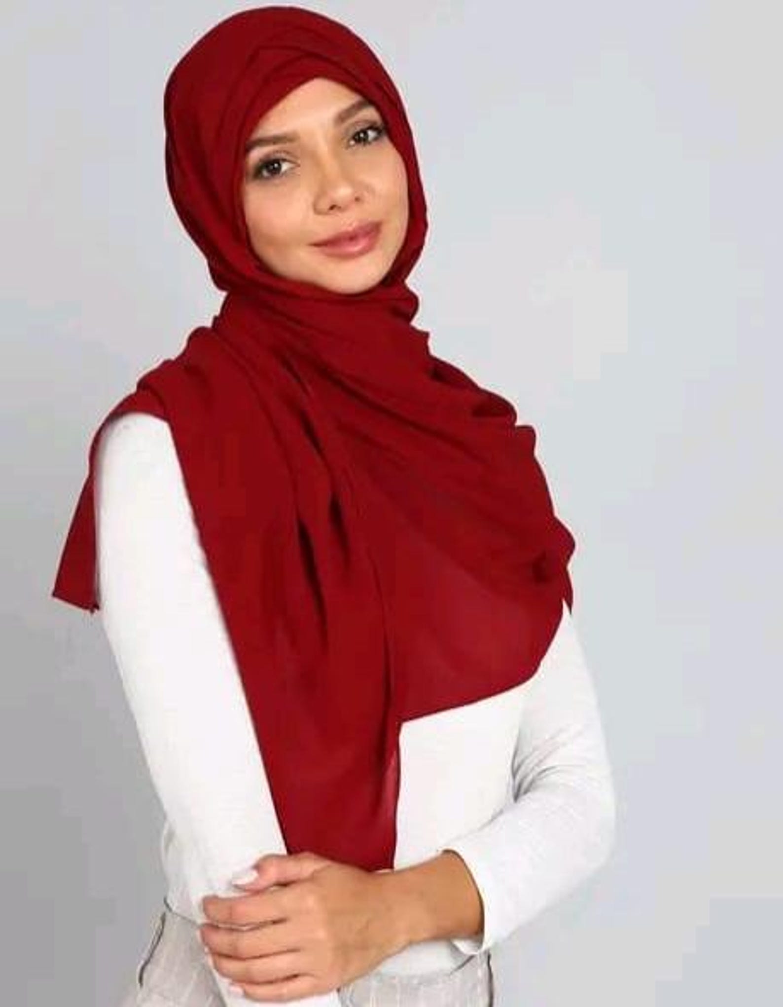 Instant Georgette Maroon Hijab - Etsy