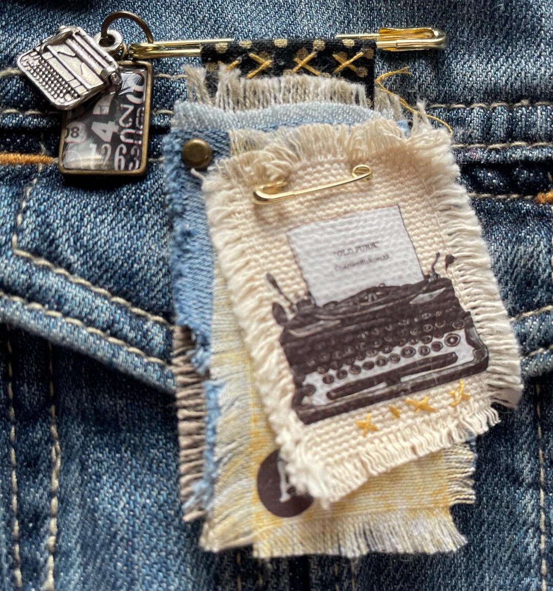 FREE SHIPPING: Textile Brooch, Art Pin, Mixed Media Brooch, Jacket ...