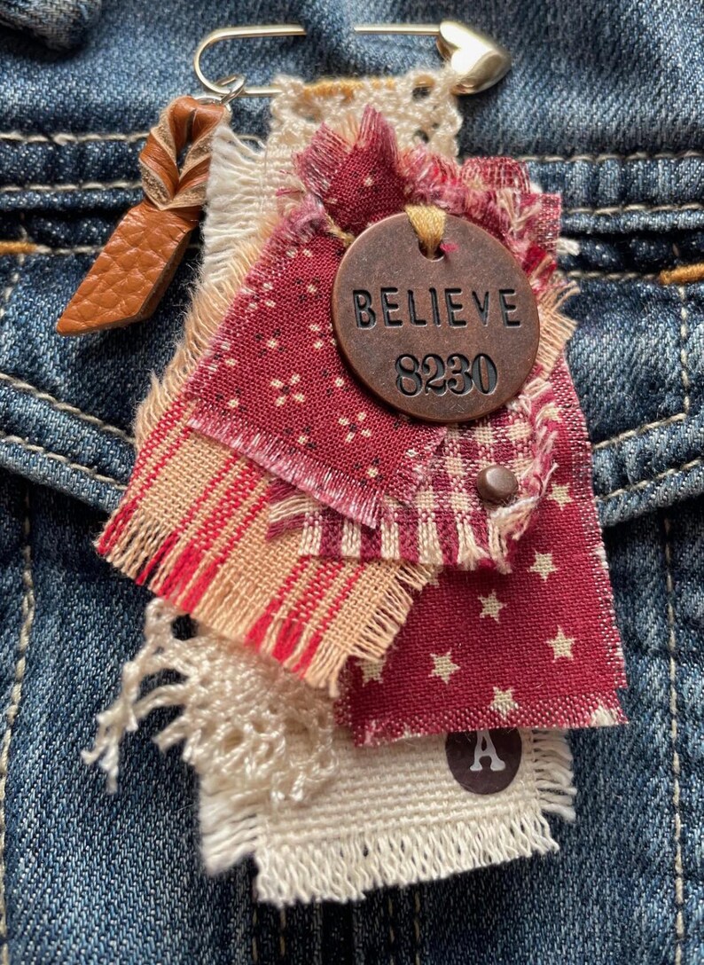 FREE SHIPPING: Textile Brooch, Art Pin, Mixed Media Brooch, Jacket ...
