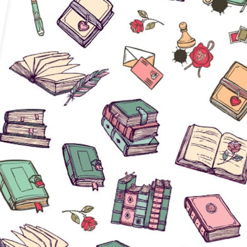 Vintage Books Planner Stickers Books Stickers Reading - Etsy