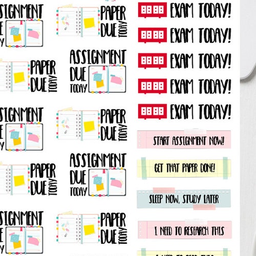Assignments Planner Stickers College Stickers Uni Stickers - Etsy