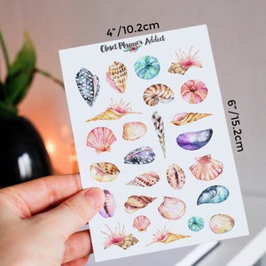 Watercolour Seashells Planner Stickers | Watercolour Stickers ...