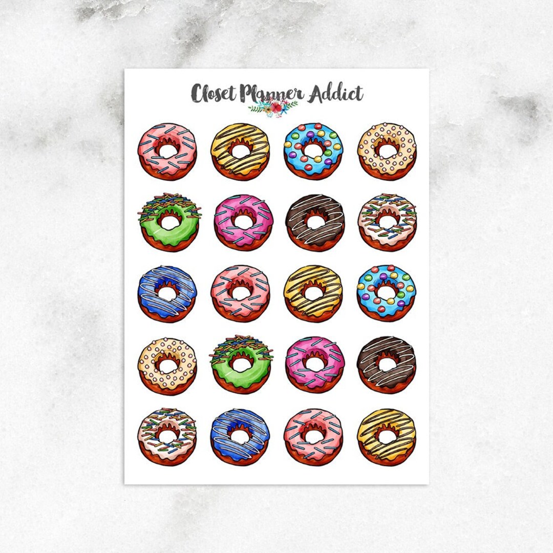 Cute Doughnuts Planner Stickers | Donut Stickers | Food Stickers ...