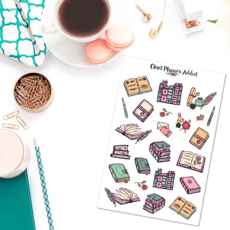 Vintage Books Planner Stickers Books Stickers Reading - Etsy