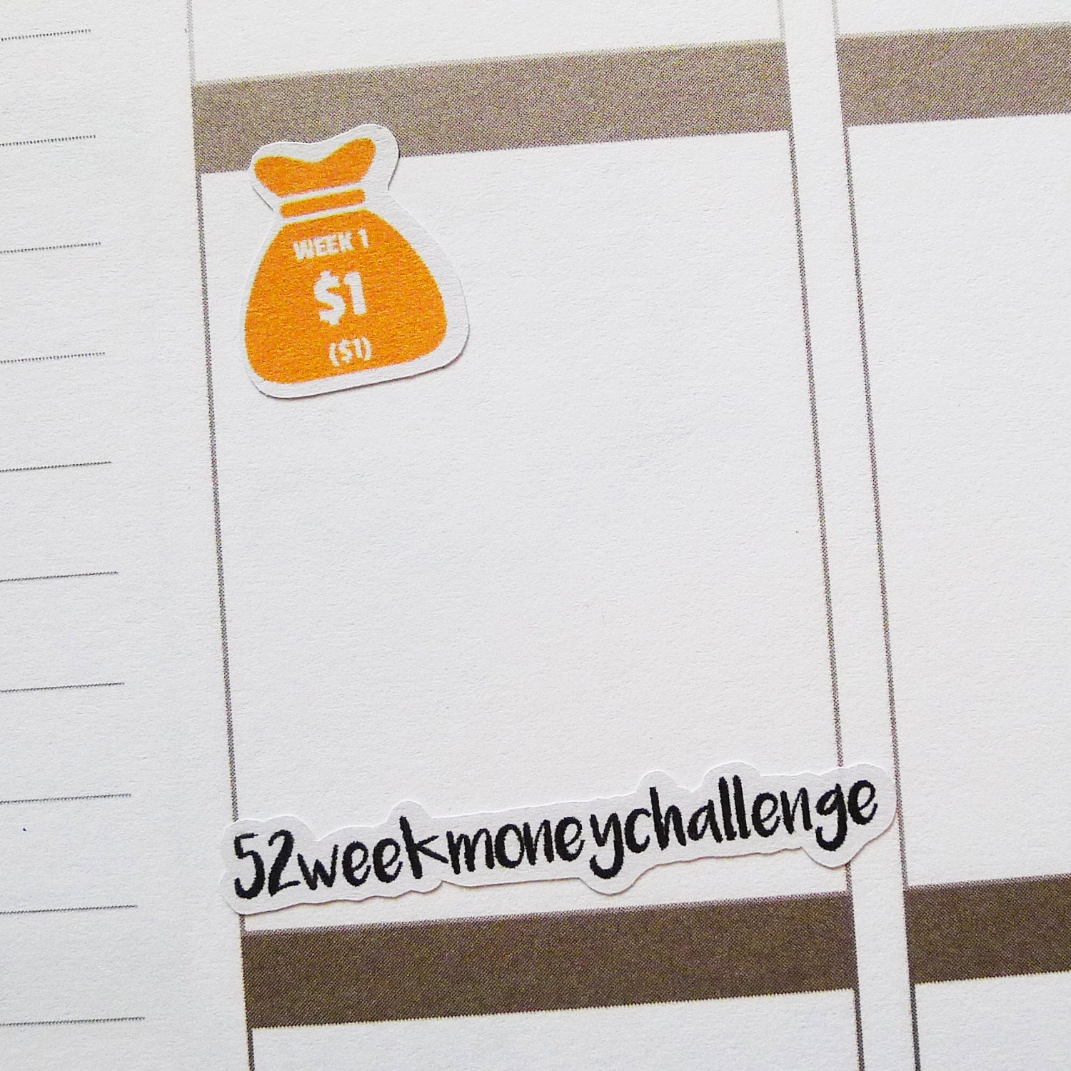 52 Week Money Challenge Planner Stickers We Also Have the - Etsy