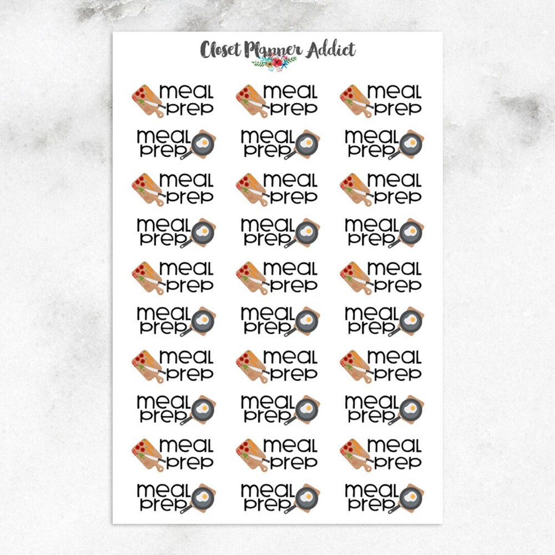 Meal Prep Planner Stickers | Meal Preparation Stickers | Meal Planning ...