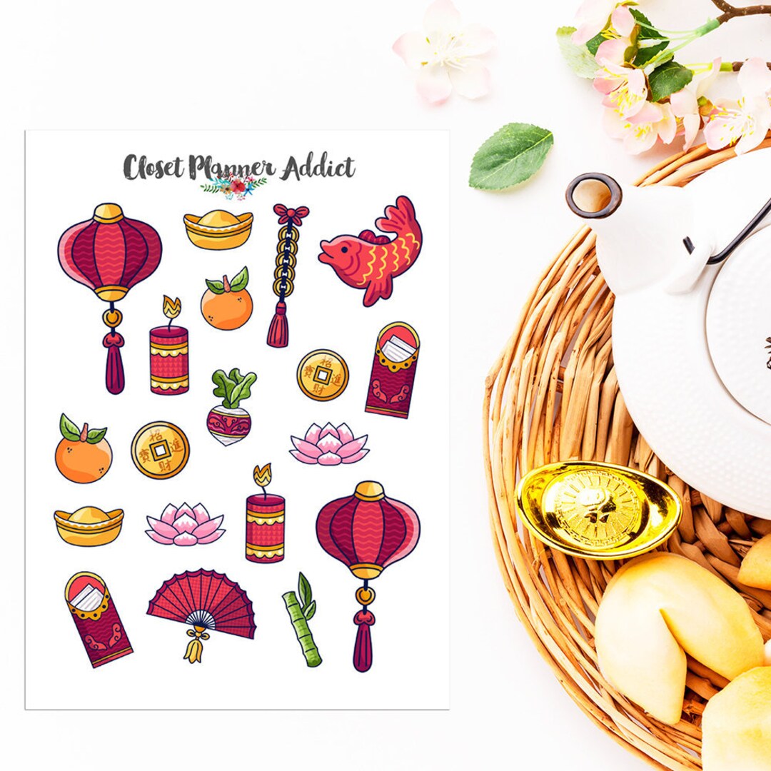 Chinese New Year Planner Stickers Chinese New Year Stickers - Etsy