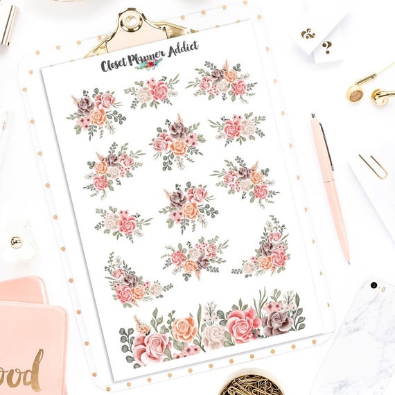Watercolour Floral Planner Stickers Floral Stickers Floral - Etsy