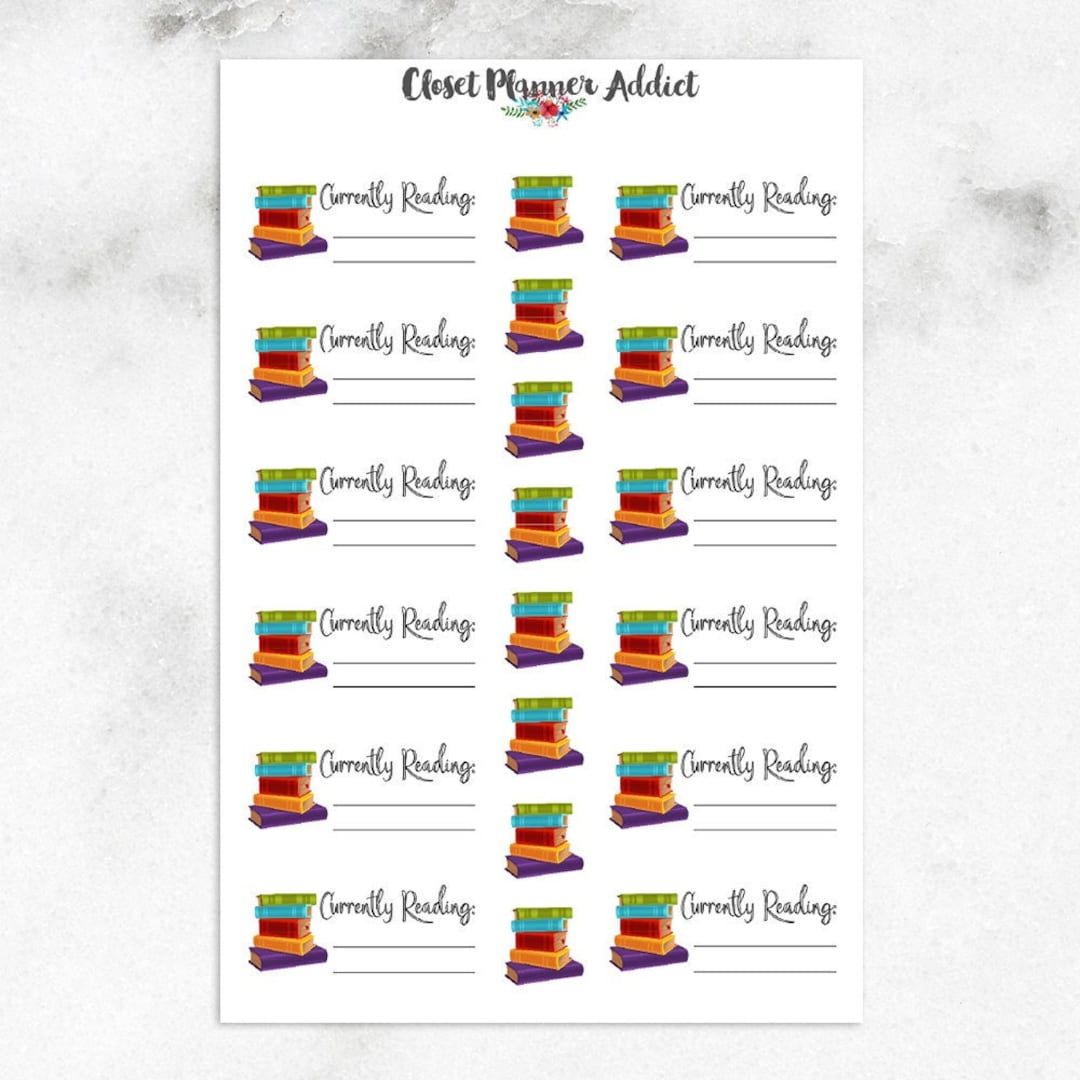 Books Currently Reading Planner Stickers | Book Lovers and Bookworms ...