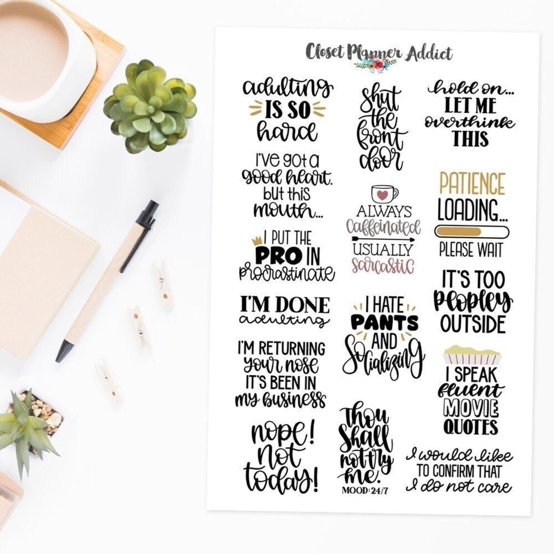 Sassy Quotes Part 3 Planner Stickers Quote Stickers Sassy - Etsy