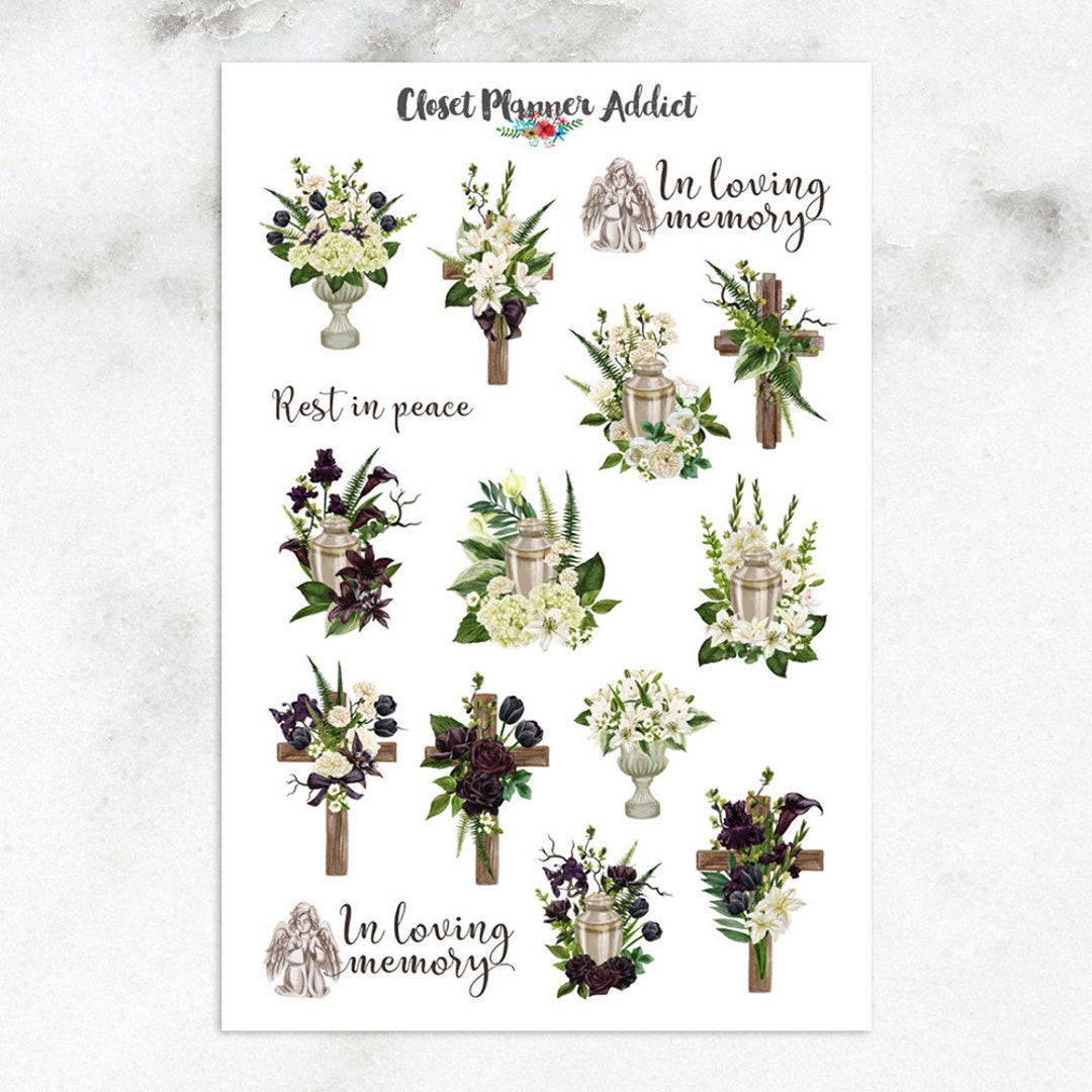 In Loving Memory Planner Stickers | Bereavement Stickers | Angel ...