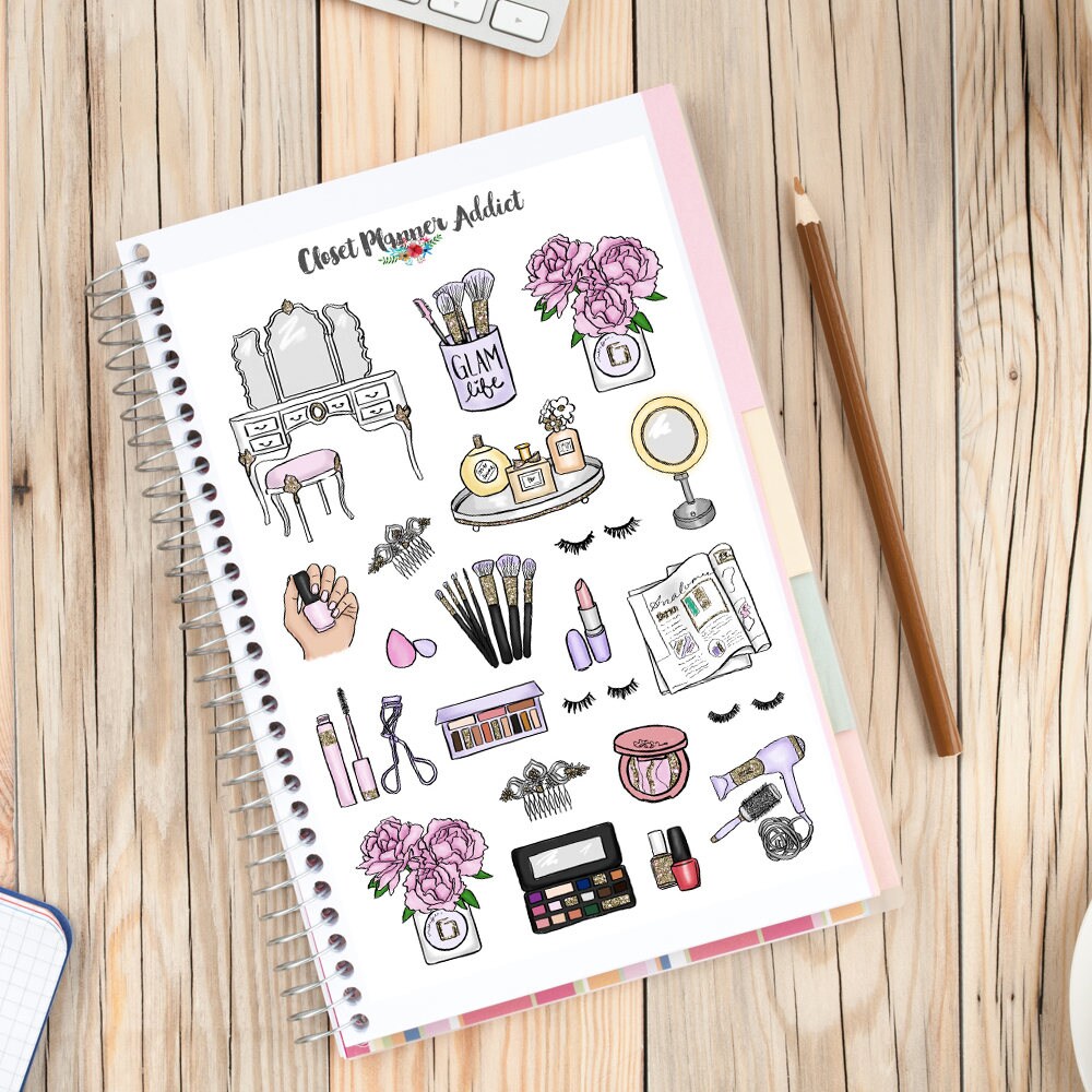 Beauty Babe Planner Stickers Makeup Stickers Cosmetics - Etsy Israel