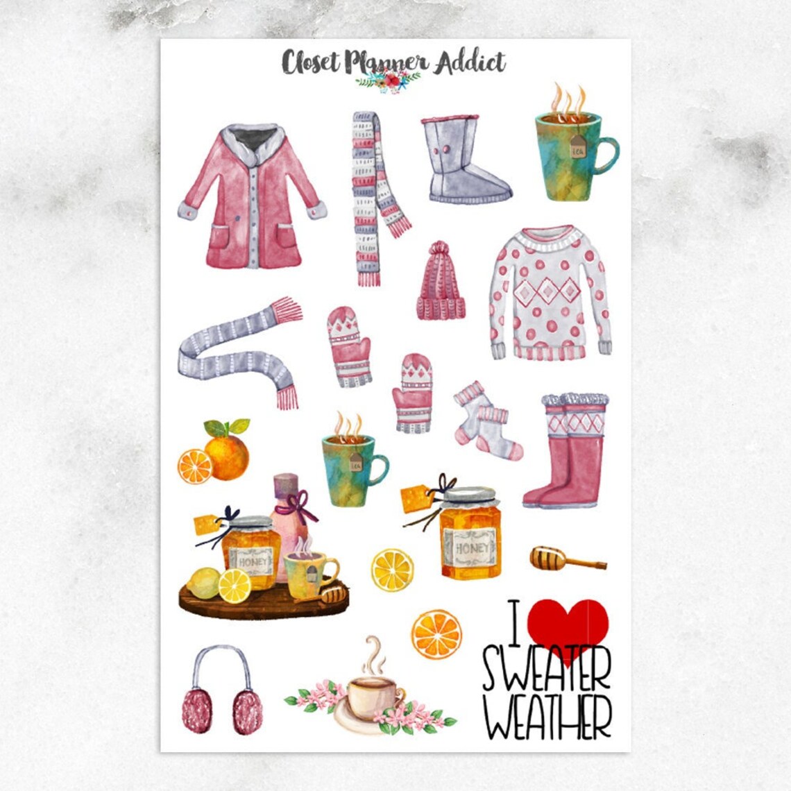 Winter Planner Stickers I Love Sweater Weather Stickers - Etsy