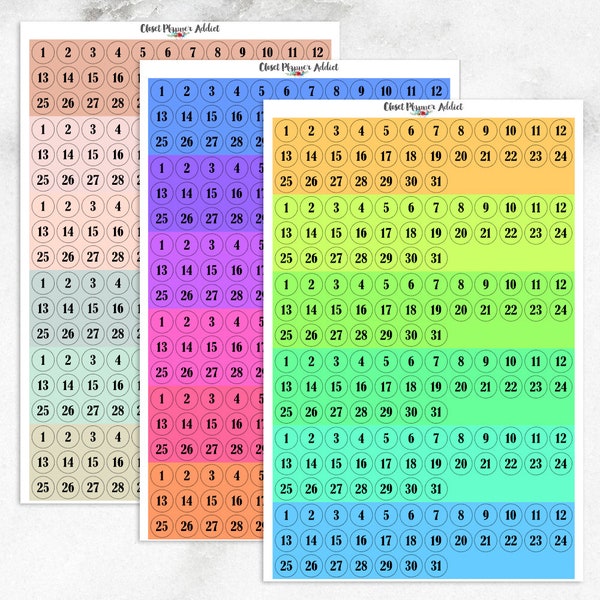 Tiny Months Days Stickers - Etsy UK