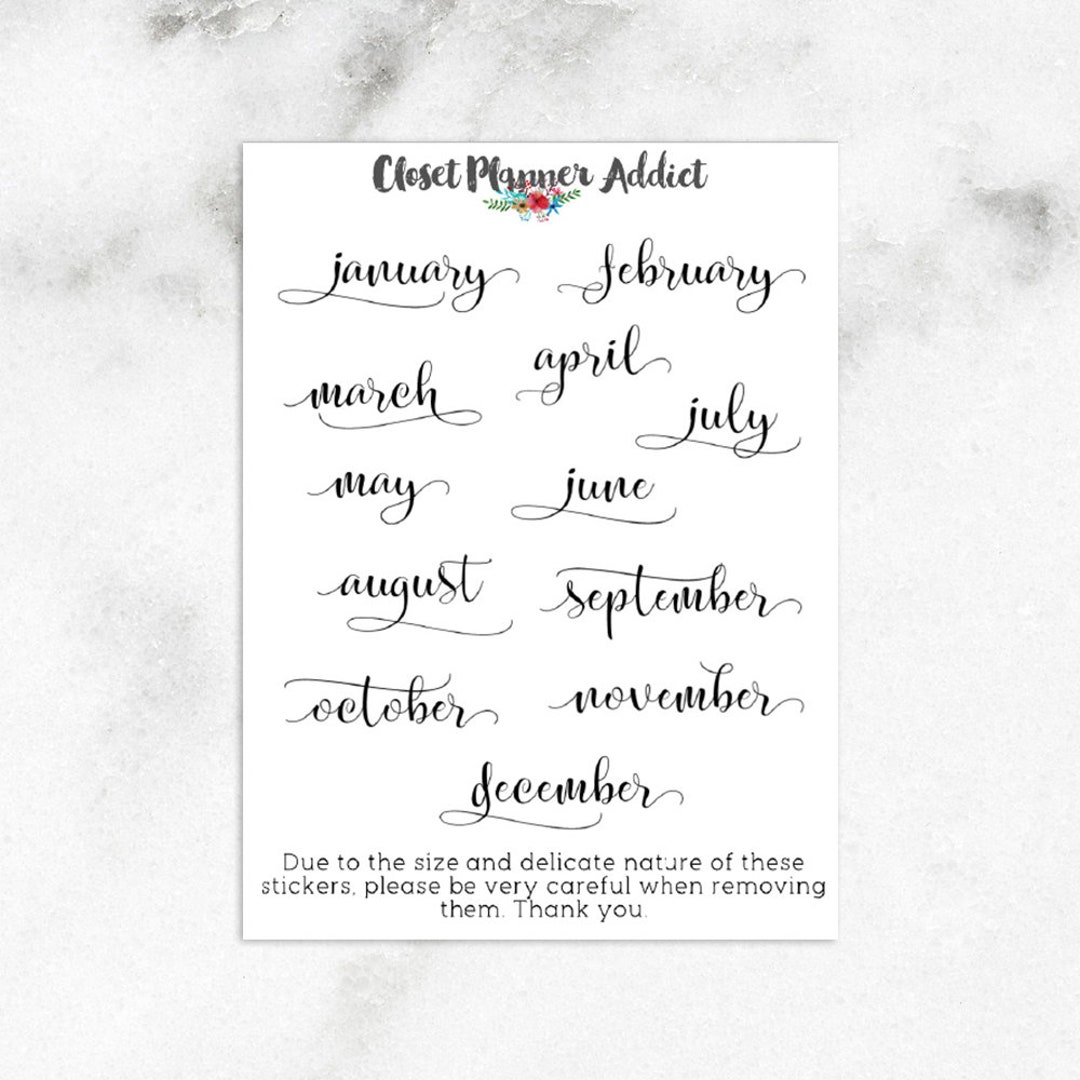 Months of the Year Planner Stickers | Monthly Planner Stickers | Mini ...