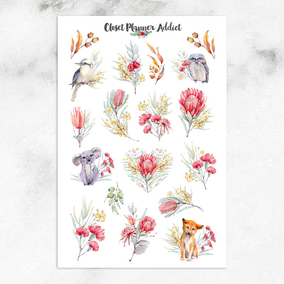 Australian Flora and Fauna Planner Stickers | Australian Plants ...