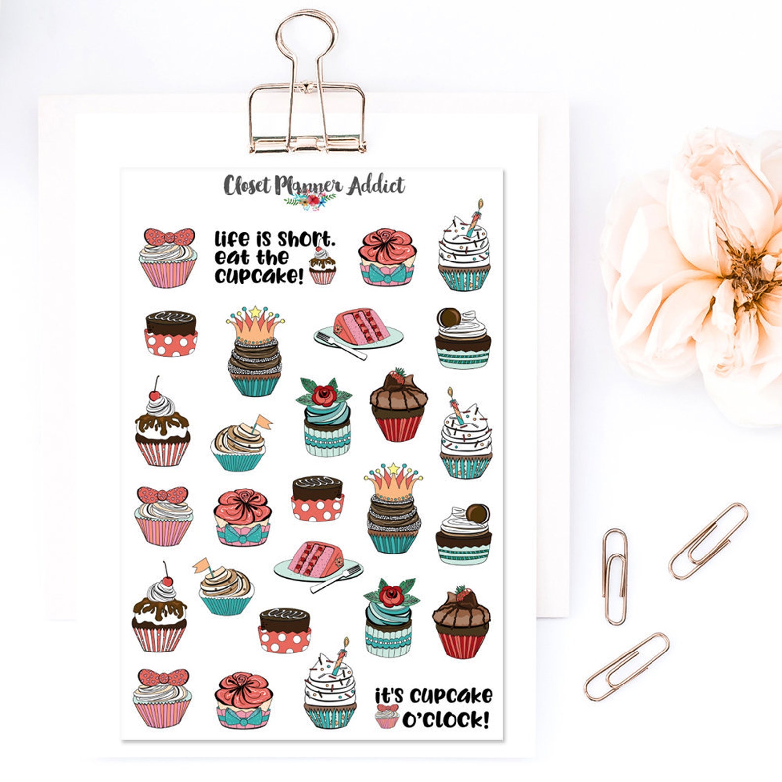 Cupcake Planner Stickers Cupcake Stickers Cake Stickers - Etsy