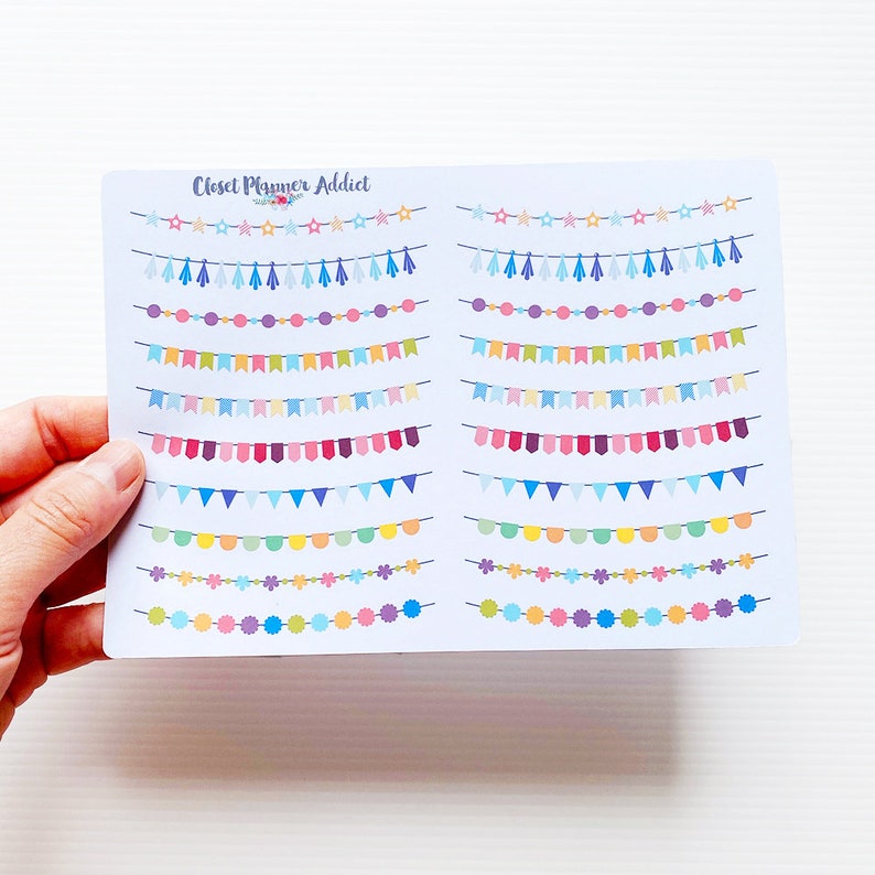 Colourful Buntings Planner Stickers Bunting Stickers - Etsy