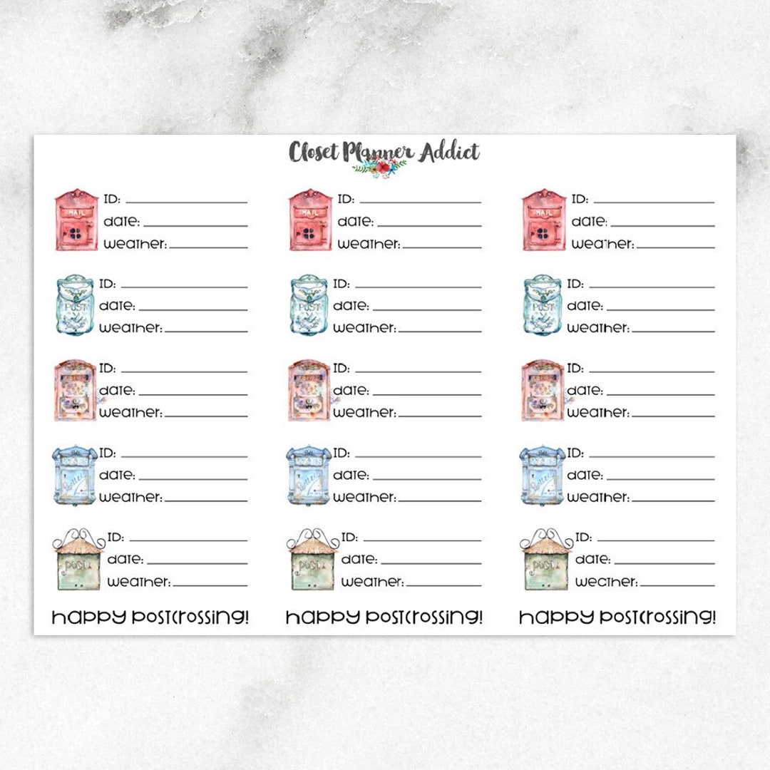 Postcrossing Labels | Postcrossing Stickers | Postbox Stickers ...