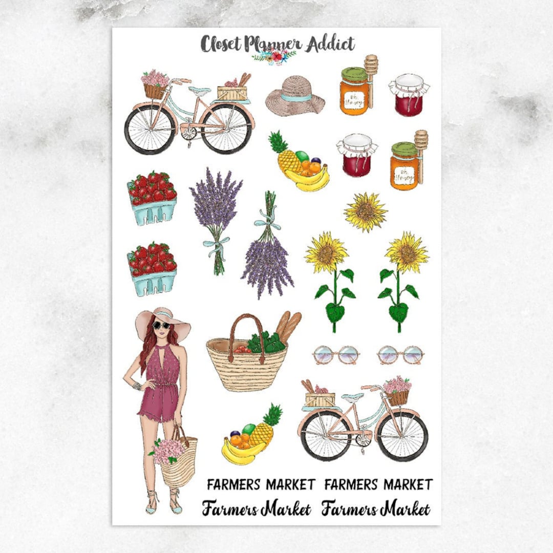 Farmers Market Planner Stickers | Farmers Market | Market Stickers ...