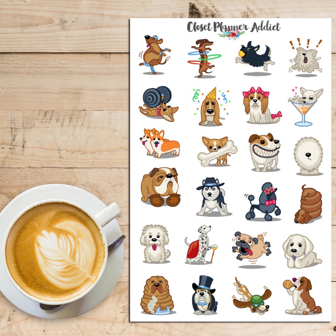 Cute Dogs Planner Stickers Pet Stickers Dachshund Boxer | Etsy