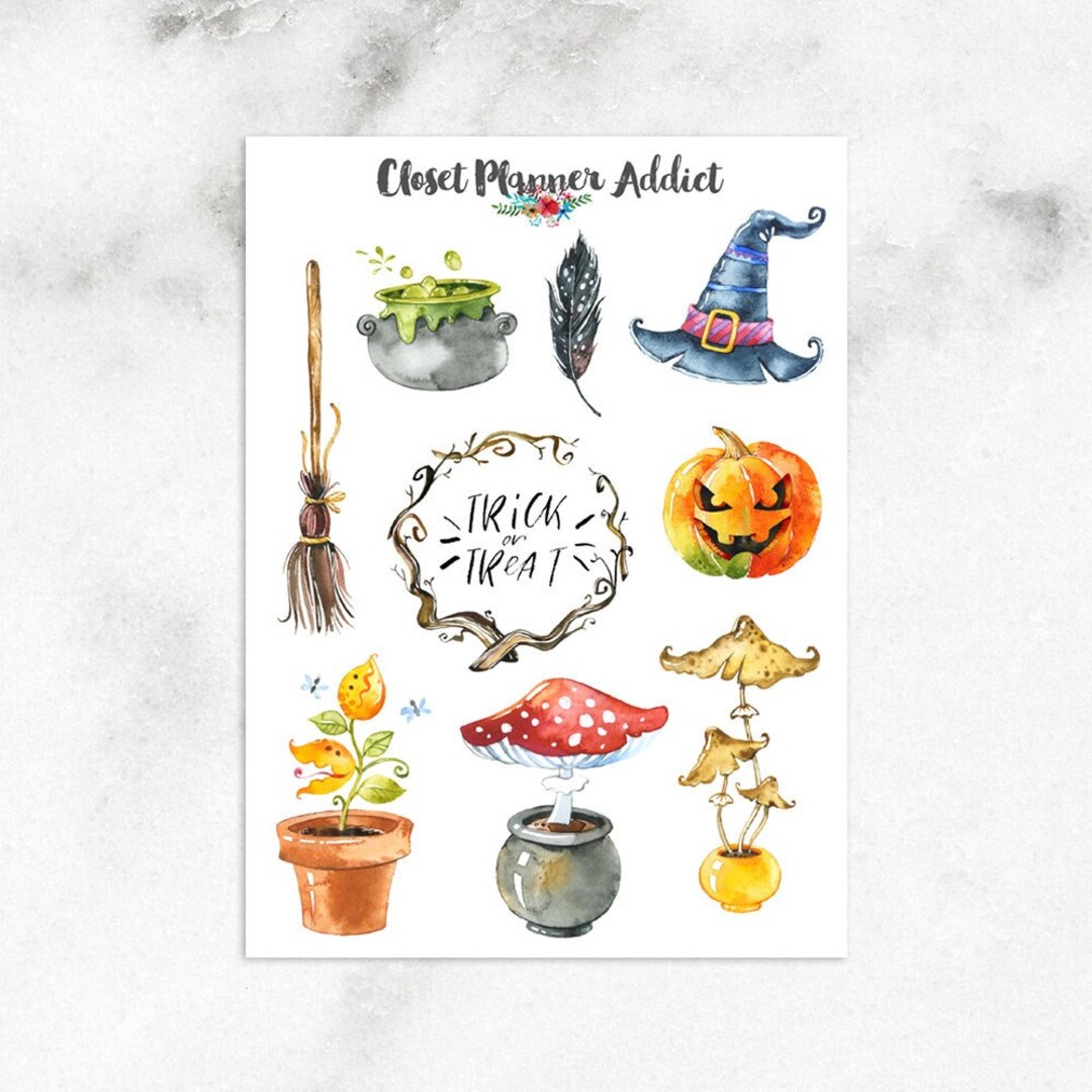 Halloween 2019 Planner Stickers | Halloween Stickers | Witch Stickers ...