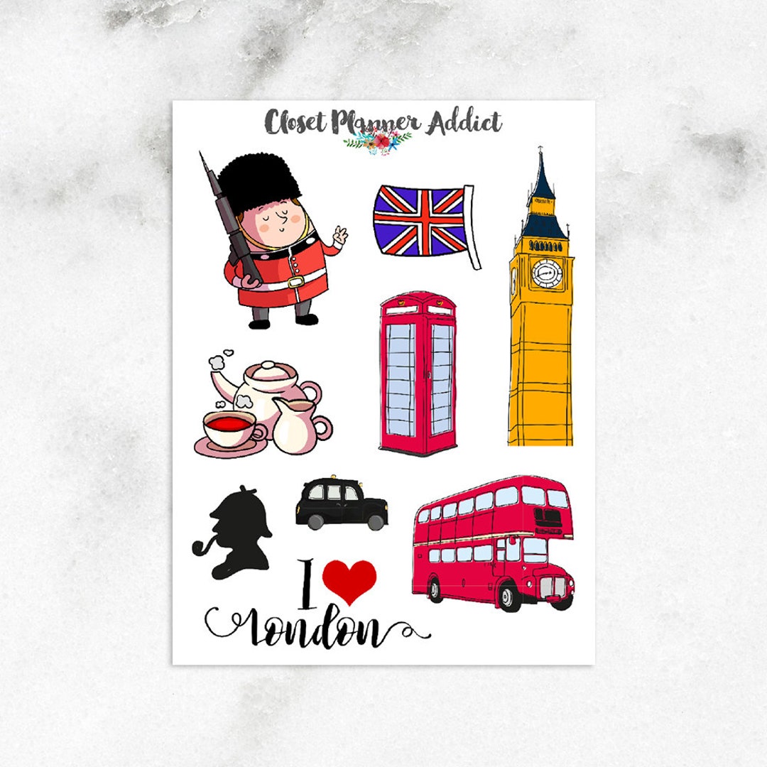 I Love London Travel Planner Stickers | London Stickers | Travel ...