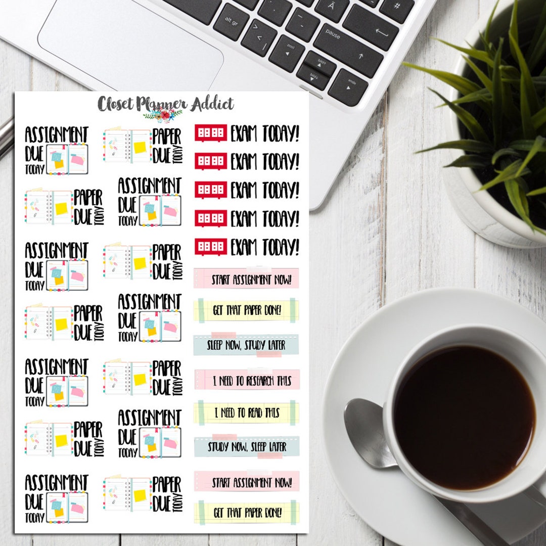 Assignments Planner Stickers College Stickers Uni Stickers - Etsy