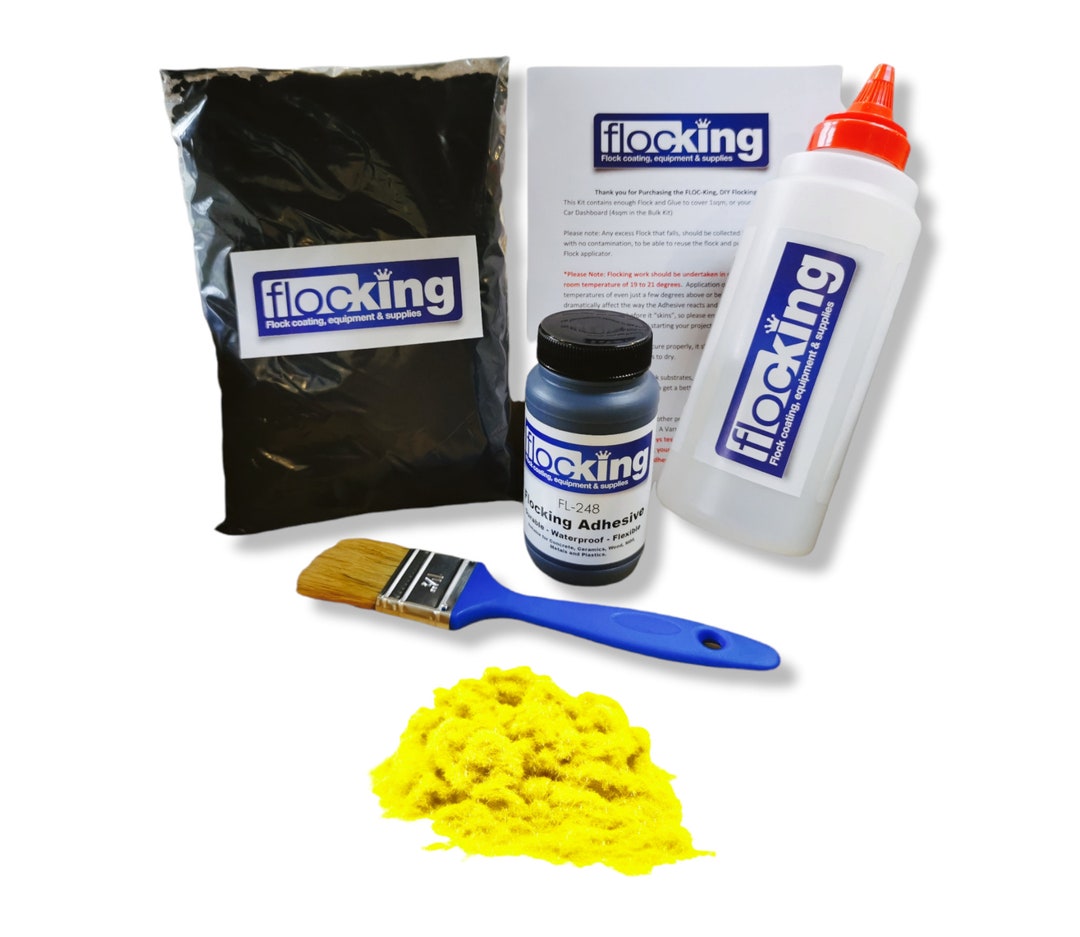 Flocking Kit florescent Yellow Flocking Fibers, Flocking Adhesive ...