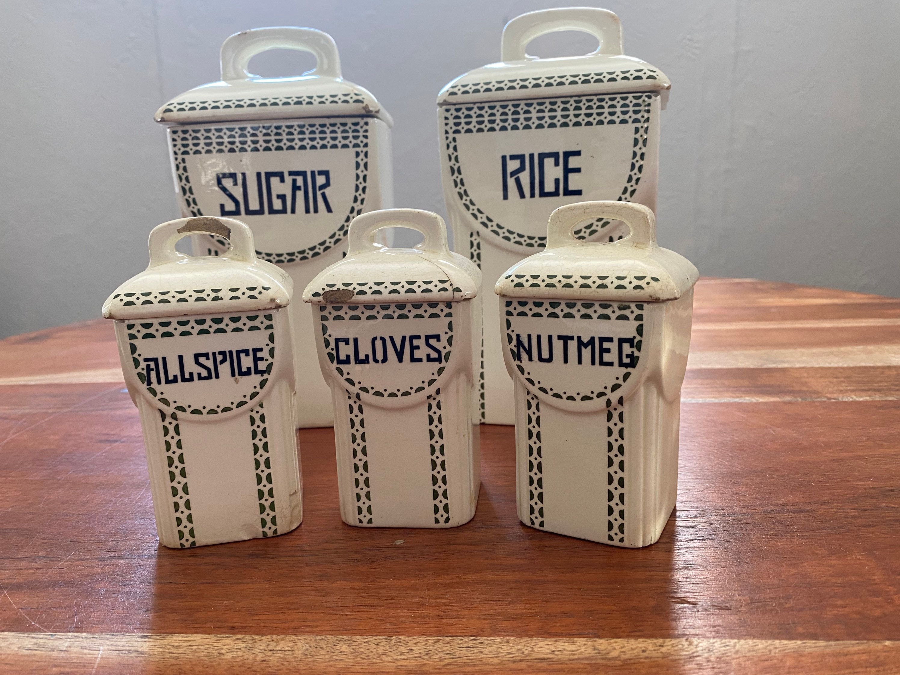 Vintage Canisters-german Canisters-blue-white | Etsy