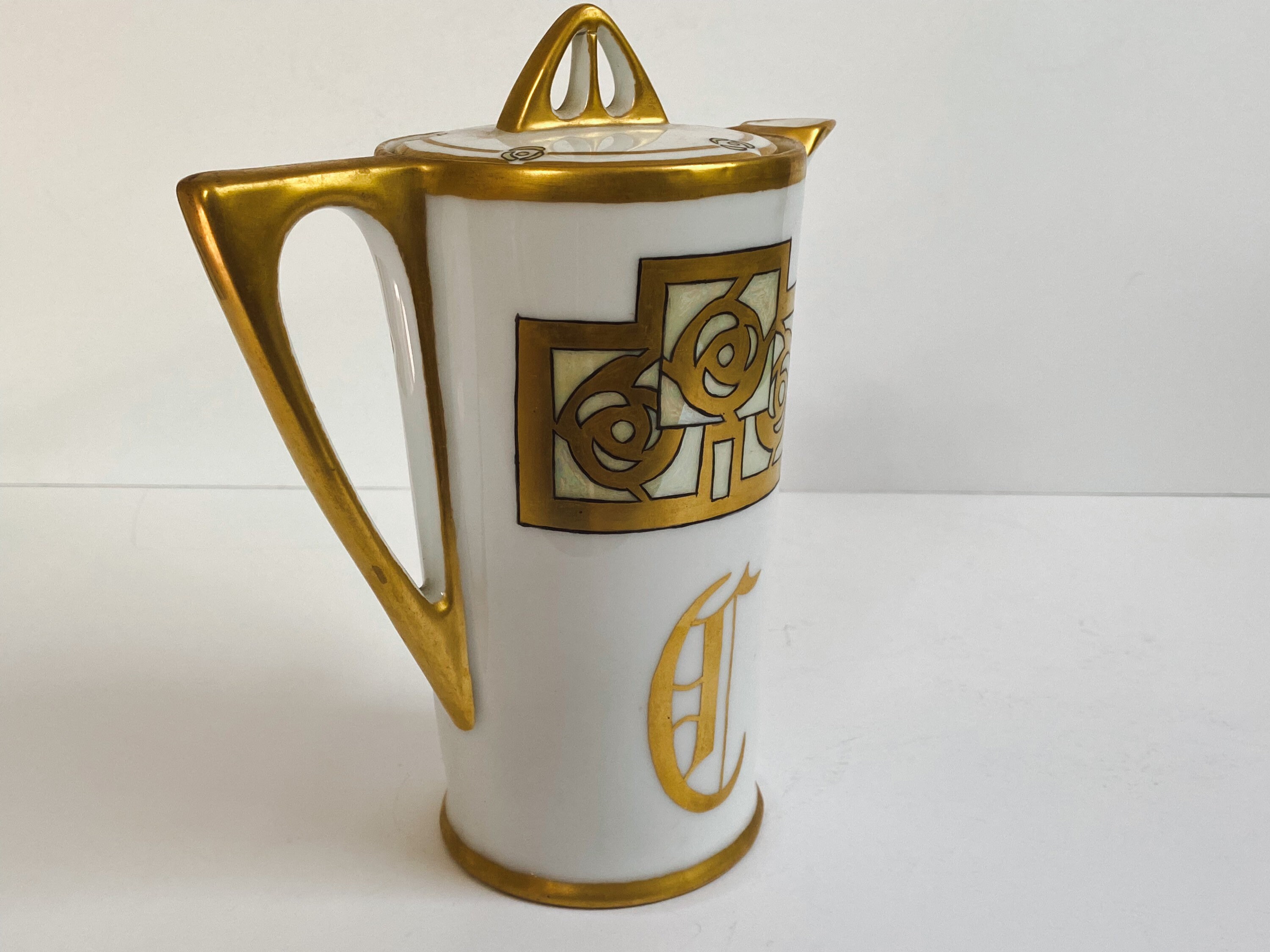 VINTAGE Bavarian Porcelain Monogrammed Coffee Pot - Etsy