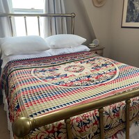 Vintage Primitive 1836 Colonial Era Jacquard Woven Throw Reversible ...