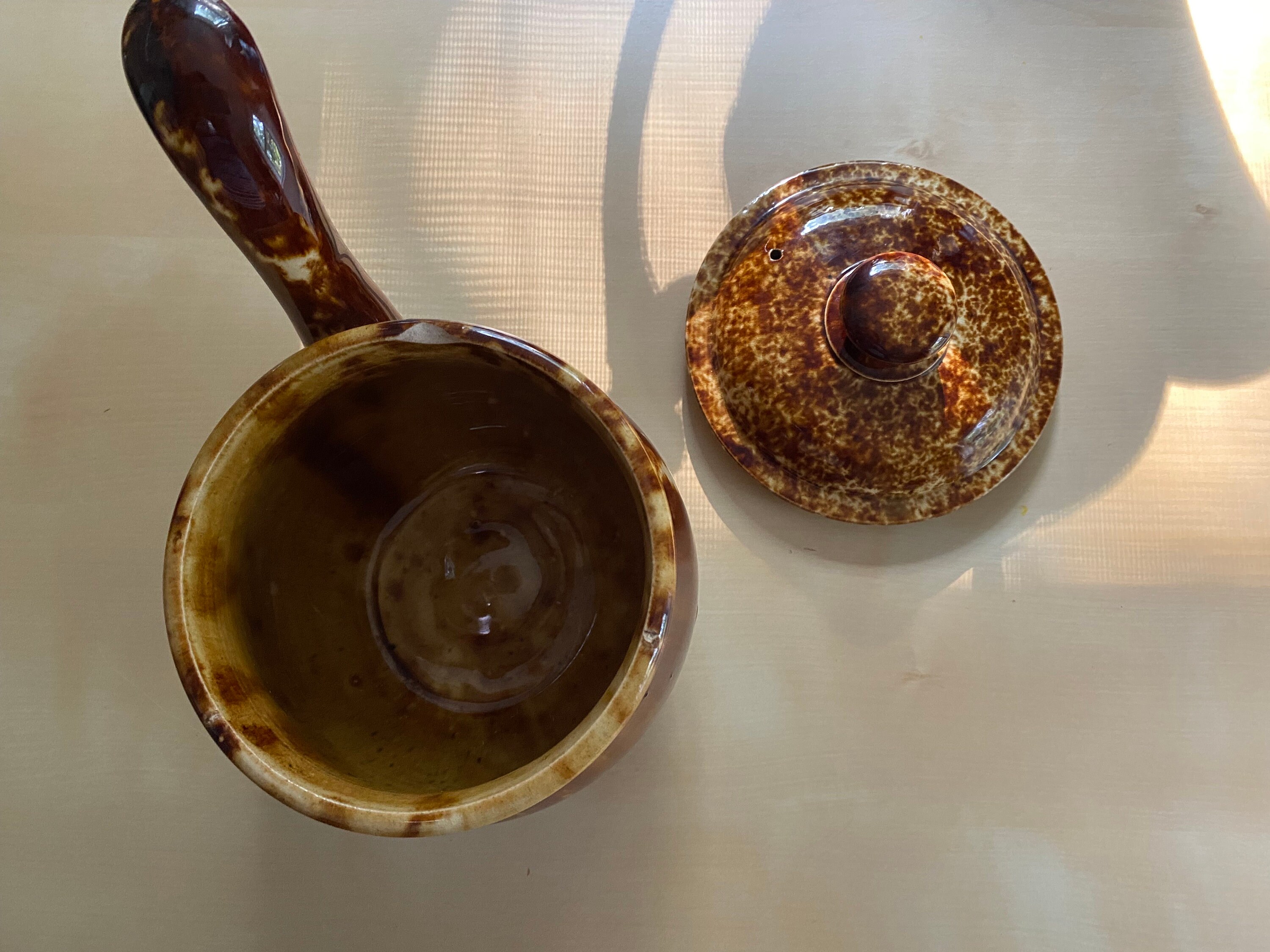 ANTIQUE BENNINGTON BEAN Pot Lidded Bean Pot, Rockingham Glaze by ...