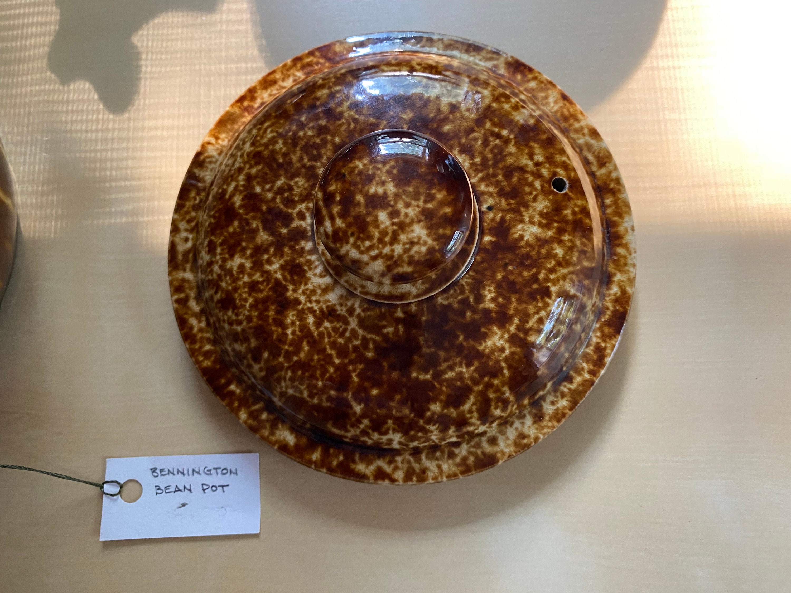 ANTIQUE BENNINGTON BEAN Pot Lidded Bean Pot, Rockingham Glaze by ...